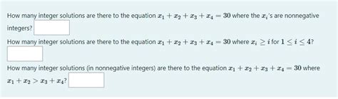 Solved How Many Integer Solutions Are There To The Equation Chegg