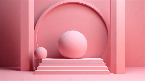 제품 디스플레이를 위한 기하학적 연단이 있는 분홍색의 최소한의 3d 렌더링된 추상 배경 3d 스탠드 핑크 3d 3d 무대 배경 일러스트 및 사진 무료 다운로드