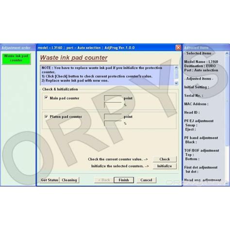 Epson L3160 Adjustment Program Orpys