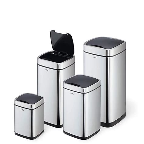 Durable Smart Gesture Motion Sensor Kitchen Bin Stainless Steel 35l Silver