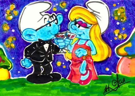 Sophisticated Smurfette And Brainy By Acla13 On Deviantart