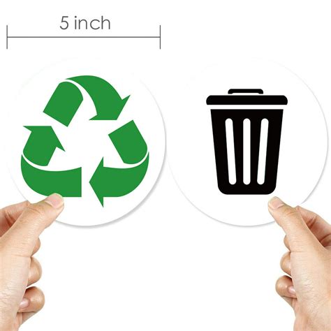 Pegatinas De Basura De 6 Uds Letrero De Papelera De Reciclaje