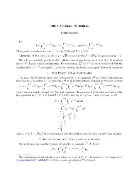 Gaussian Integral Pdf Integral Normal Distribution