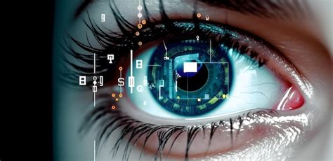 Premium Ai Image Woman Eye With Digital Coding Iris Screen Concept Of