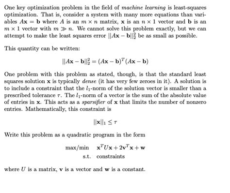 One Key Optimization Problem In The Field Of Machine Chegg