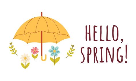 Umbrella With Spring Flowers 42108979 Vector Art At Vecteezy