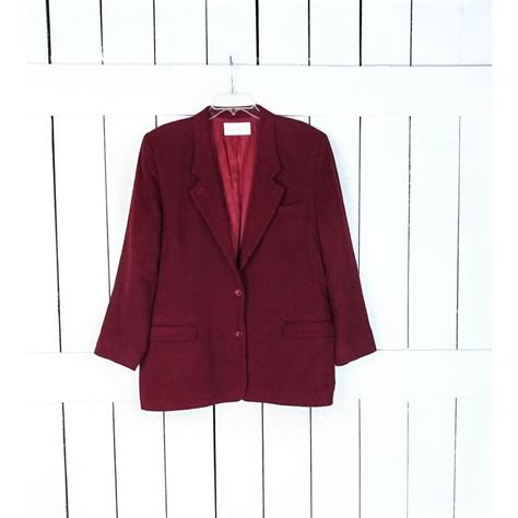 Vintage Barrie Pace Dark Red Camel Hair Wool Blazer J Gem