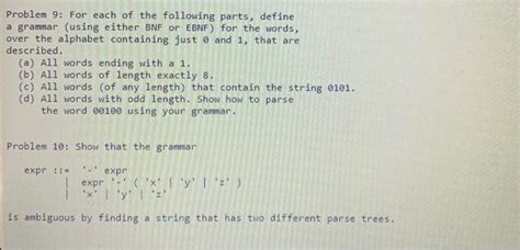 Solved Problem For Each Of The Following Parts Define A Chegg