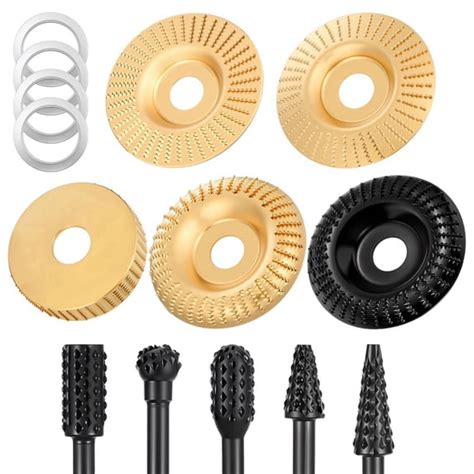 14 Pcs Angle Grinder Wood Carving Disc Set Stump Grinder Tool Grinding