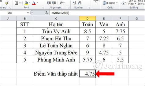 วิธีใช้ฟังก์ชัน Min Max ใน Excel