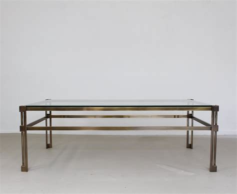 Glass Coffee Table In Brass Colored Metal Frame 103829