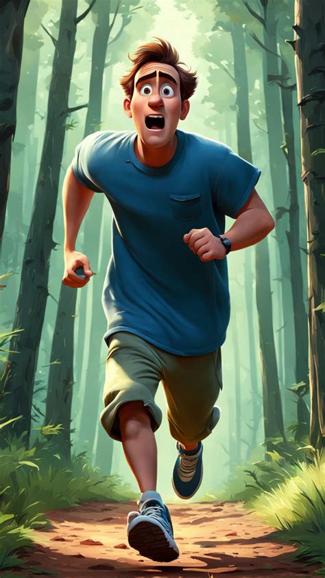 Best Quality Realistic Pixar Style The Scared Lazy Man By Pabidang T