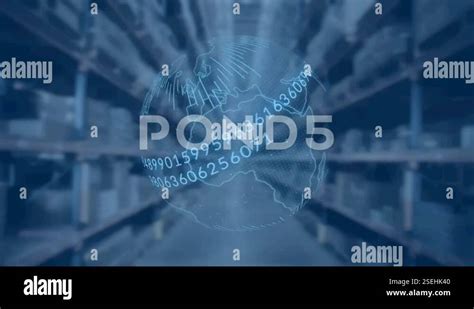 Digital Animation Of Binary Coding Data Processing Over Spinning Globe Against Stock Video