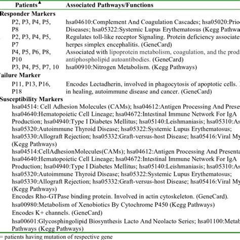Functional Annotation Of Genes Having Potential Markers Using Kegg Download Table