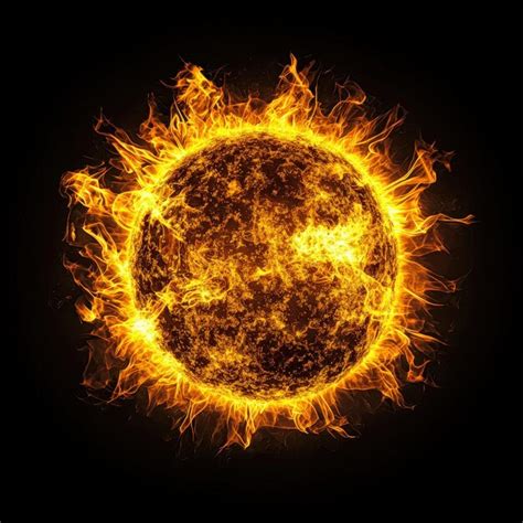 Fiery Sun In Space Premium Ai Generated Image
