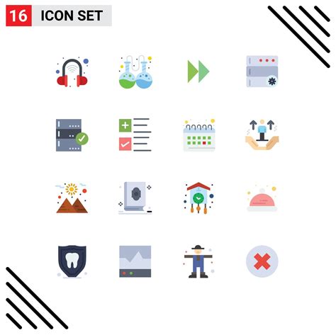 Pack Of 16 Creative Flat Colors Of Data Base Media Backup Server Editable Pack Of Creative