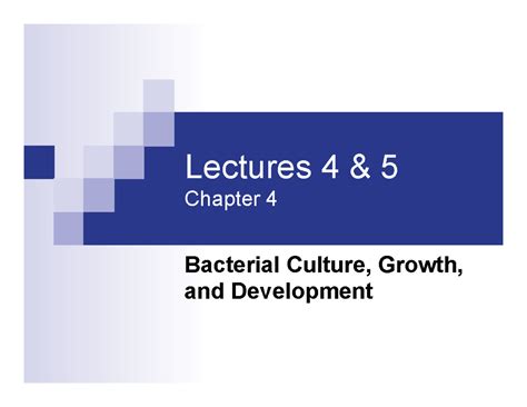 Lecture 4 And 5 Final Lectures 4 And 5 Chapter 4 Bacterial Culture