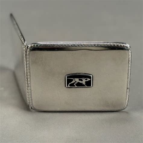 Lot 014 International Sterling Silver Cigarette Case With Enamel Plaque