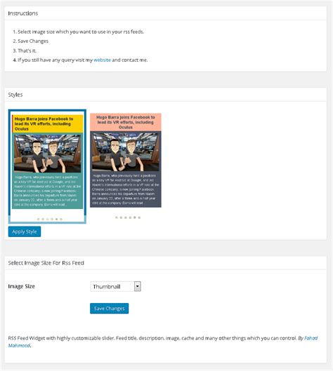 Rss Feed Widget Wordpress Plugin