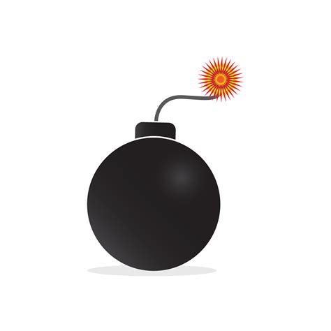 Bom Icon In Flat Design Vector Illustration Burning Bomb Isolated On