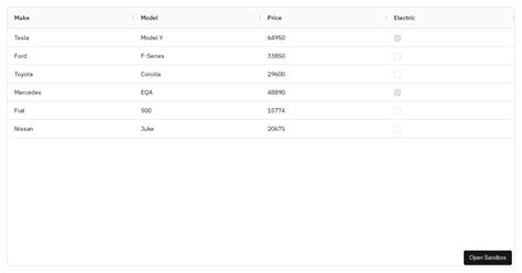 quick start example forked codesandbox