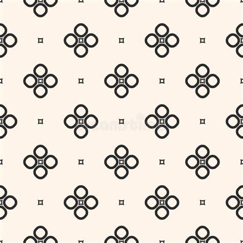 Monochrome Seamless Pattern Geometric Vector Texture Smooth Outline Shapes Stock Vector