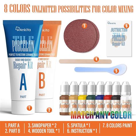 Ceramic Porcelain Chip Crack Repair Kit Color Match Tile Repair Kit For