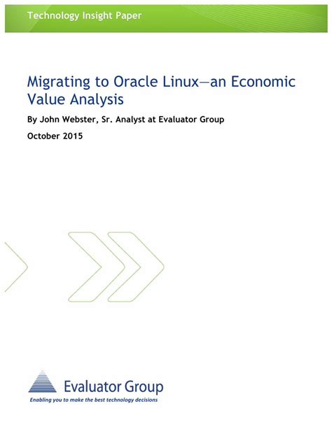 pdf migrating to oracle linux—an economic value · pdf filetechnology