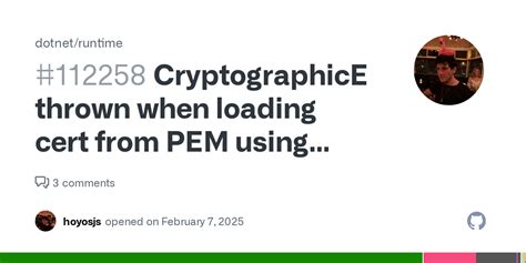 cryptographicexception thrown when loading cert from pem using x509certificateloader
