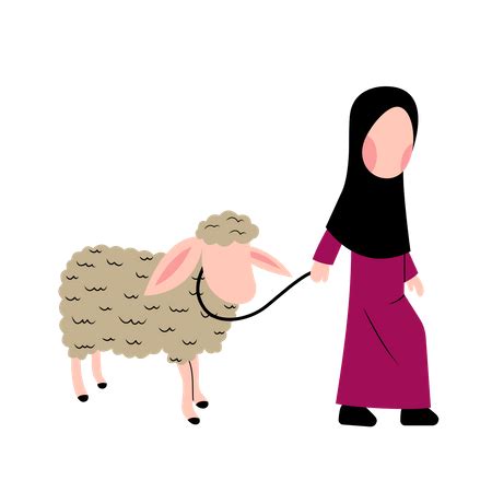 Best Muslim Girl With Camel Illustration Download In Png And Vector Format