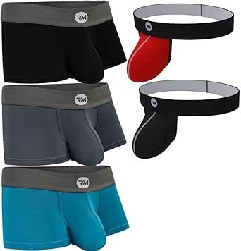 Real Men Bulge Enhancing Underwear 3in Modal 3 Pack Small Blackblue