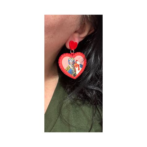 Gonzo And Camilla Red Heart Drop Earrings Femmedebloom Jewelry Co