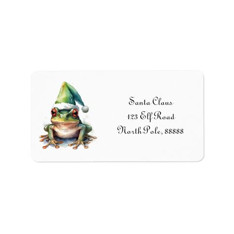 Christmas Green Frog Label Zazzle Green Frog Christmas Animals