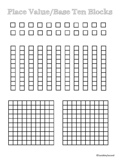 place value base ten blocks ©sunshinysecond pdf