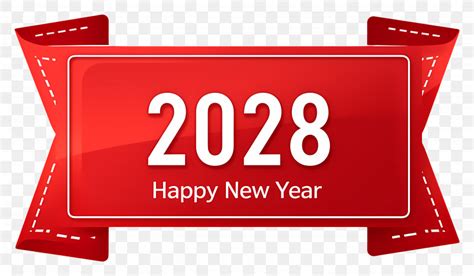 2028 Happy New Year 2028 Happy New Year Banner Png 4008x2344px