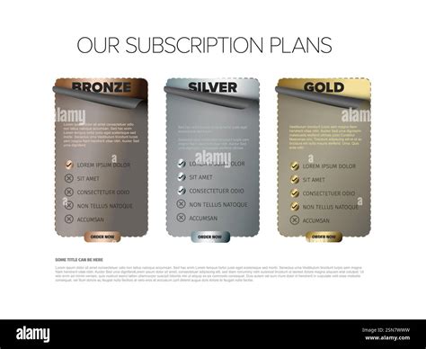 This Image Showcases Three Subscription Plans Bronze Silver And Gold Each With A Distinct