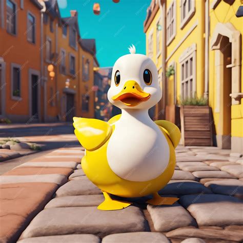 Premium Photo A Cute Surfing Duck With Sunglasses Unreal Engine Render 8k
