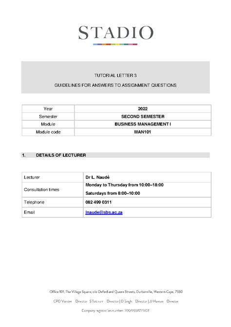 Man101 Assignment Answers 2022 02 Tutorial Letter 3 Guidelines For Answers To Assignment