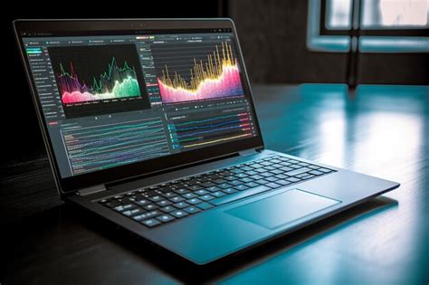 Laptop With Analytical Data Premium Ai Generated Image