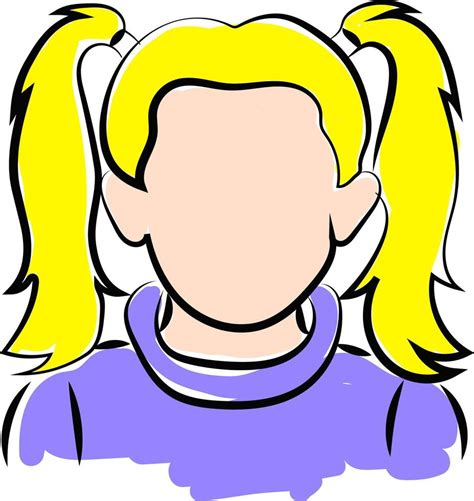 Girl With Blonde Hair Illustration Vector On White Background