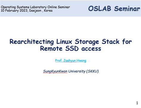 세미나 안내 Rearchitecting Linux Storage Stack For Remote Ssd Access