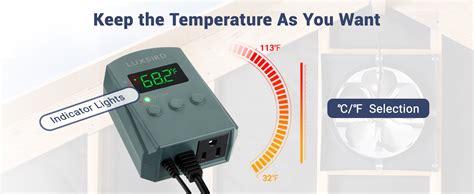 Luxbird Digital Heat Mat Thermostat Controller Heating Cooling 10a