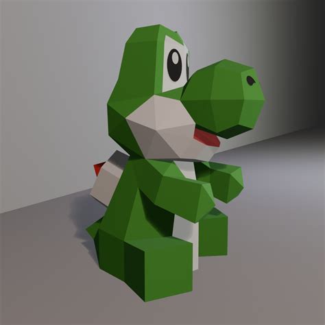3d Origami Yoshi Papercraft Kit Papercraft Pdf Svg Dxf