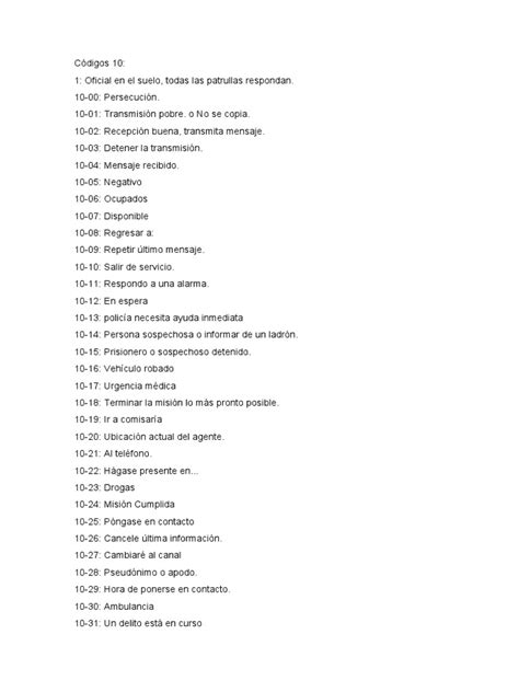 Códigos 10 De La Policía Pdf