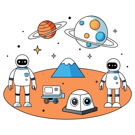 Exploration Of Outer Space With A Scene Featuring Ai Driven Robots On Extraterrestrial Missions