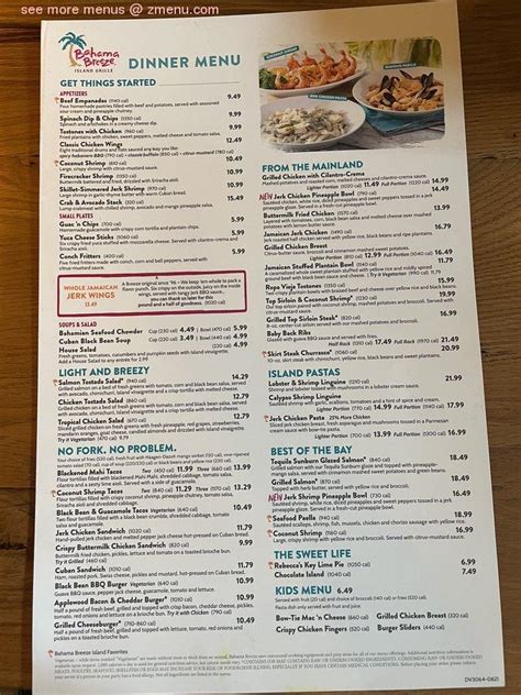 Menu At Bahama Breeze Pub And Bar Charleston