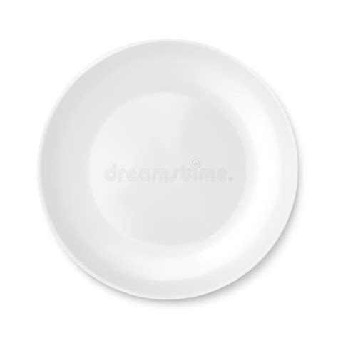 Classic White Ceramic Glass Plate Isolated On A White Background Top
