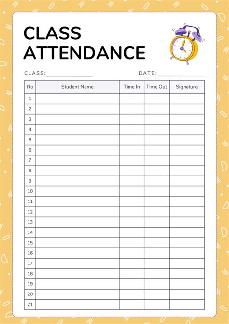 Free And Customizable Attendance Templates