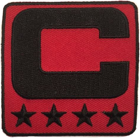 Red And Black Captain C Patch Team Color Edition Iron On For