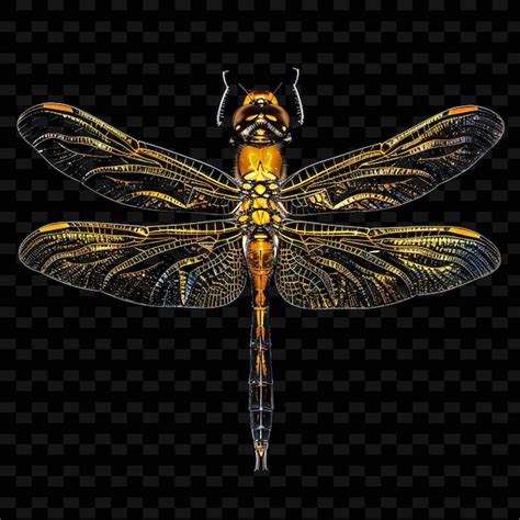 Premium Psd A Dragonfly With A Black Background And A Black Background